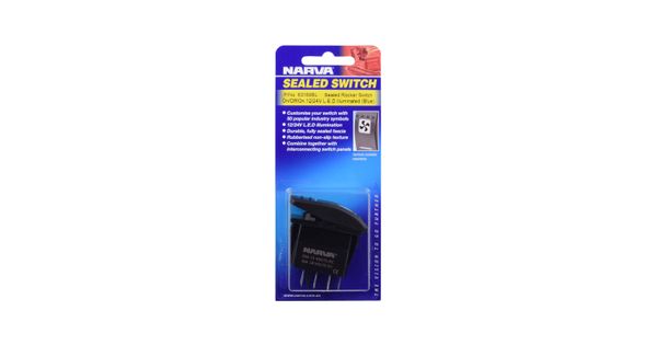 Narva | 12/24V On/Off/On LED Illuminated Sealed Rocker Switch (Blue)