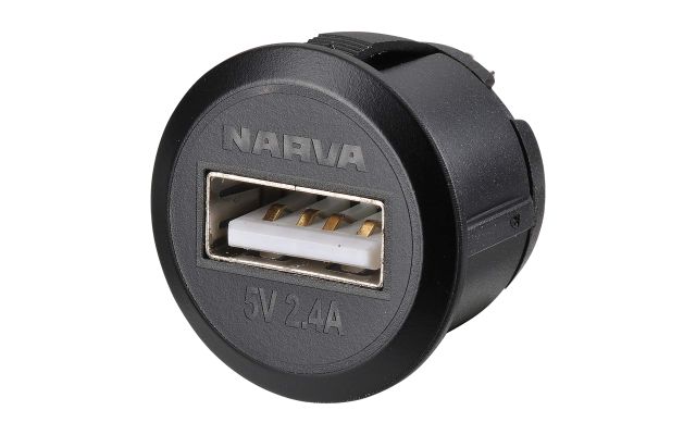 Narva | HEAVY-DUTY MINI FLUSH MOUNT USB SOCKET (Blister pack of 1)