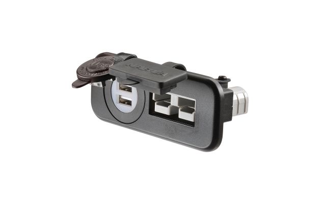 Narva | 50A Connector/Dual USB Twin HDRV Socket Flush Mount