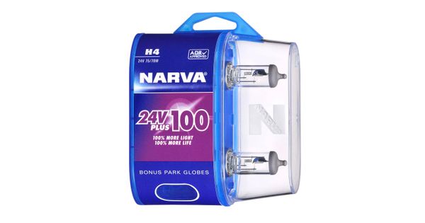 Narva | H4 24V 75/70W PLUS 100 LONG LIFE HEADLIGHT GLOBES (BL2)