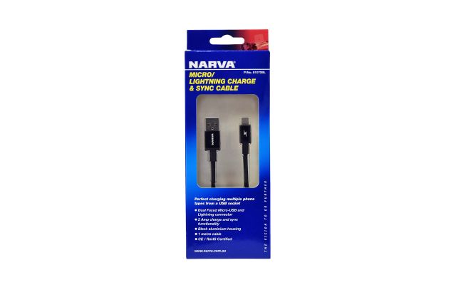 Narva | MICRO USB AND LIGHTNING DUAL FACED CHARGE AND SYNC CABLE ...