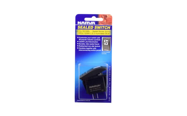 Narva | 12/24V Off/On LED Illuminated Sealed Rocker Switch (Blue)