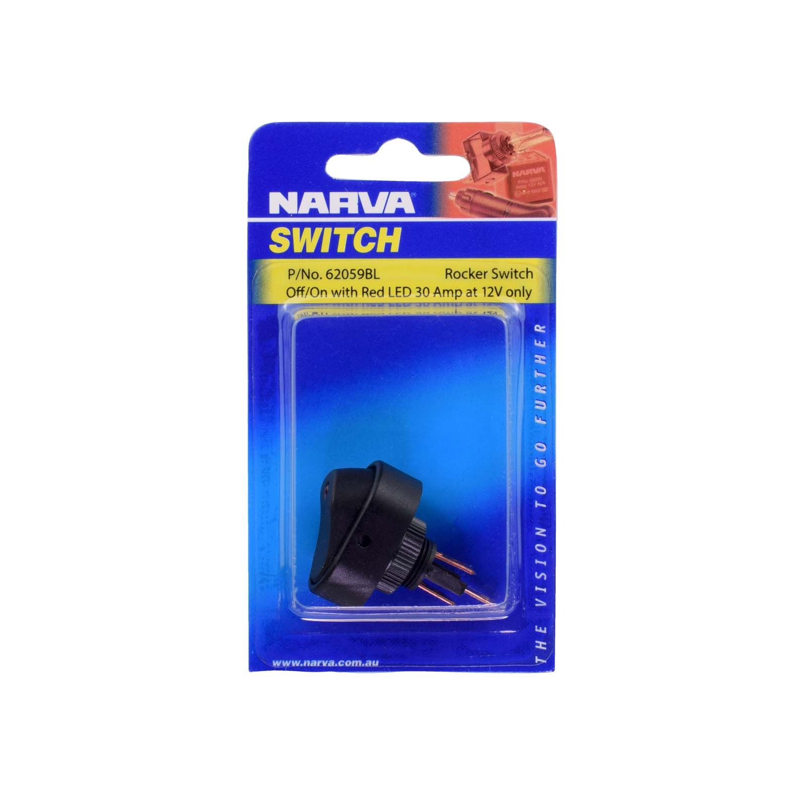 Narva | Off/On Rocker Switch with Red LED