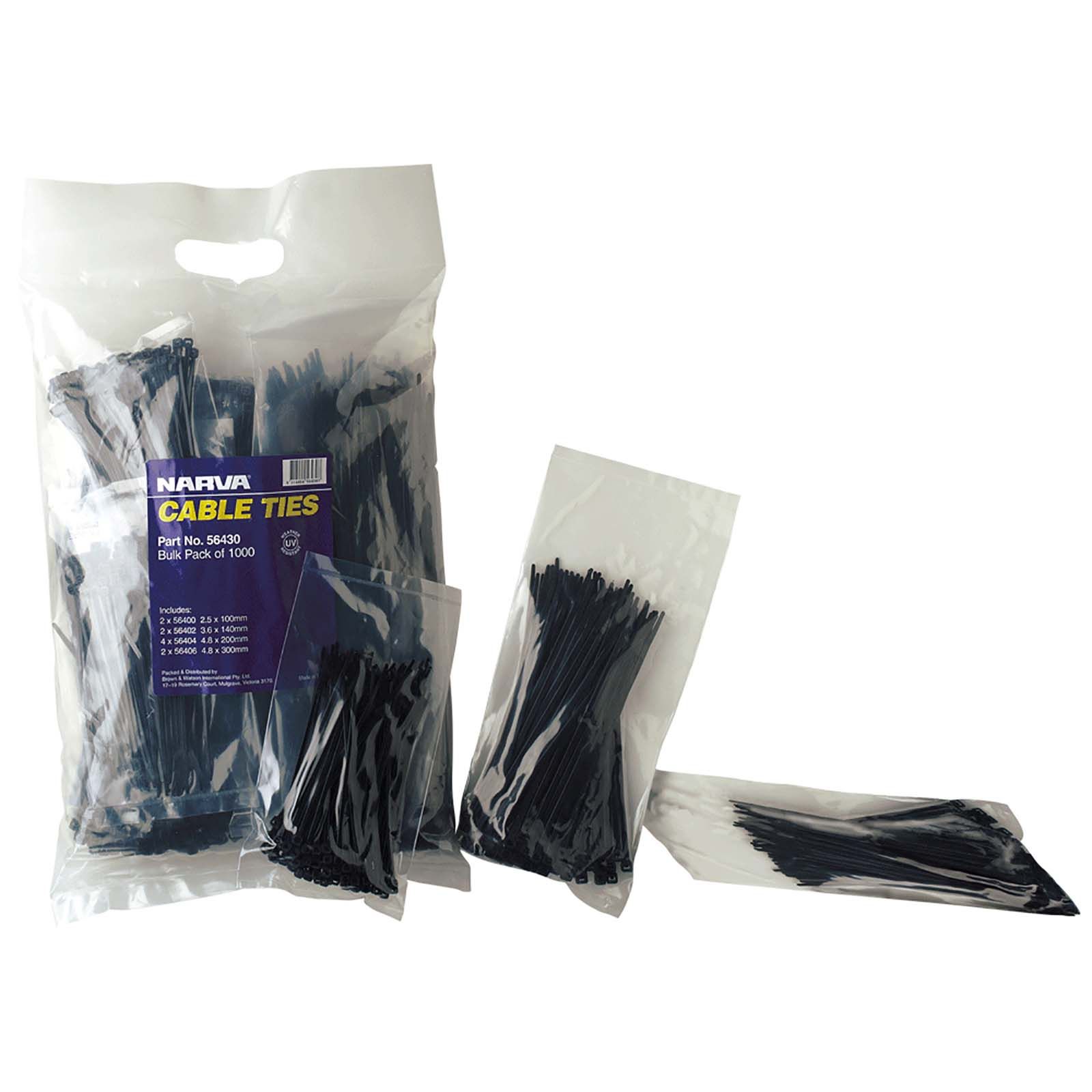 Narva | CABLE TIE BULK ASSORTED (1000 pack)