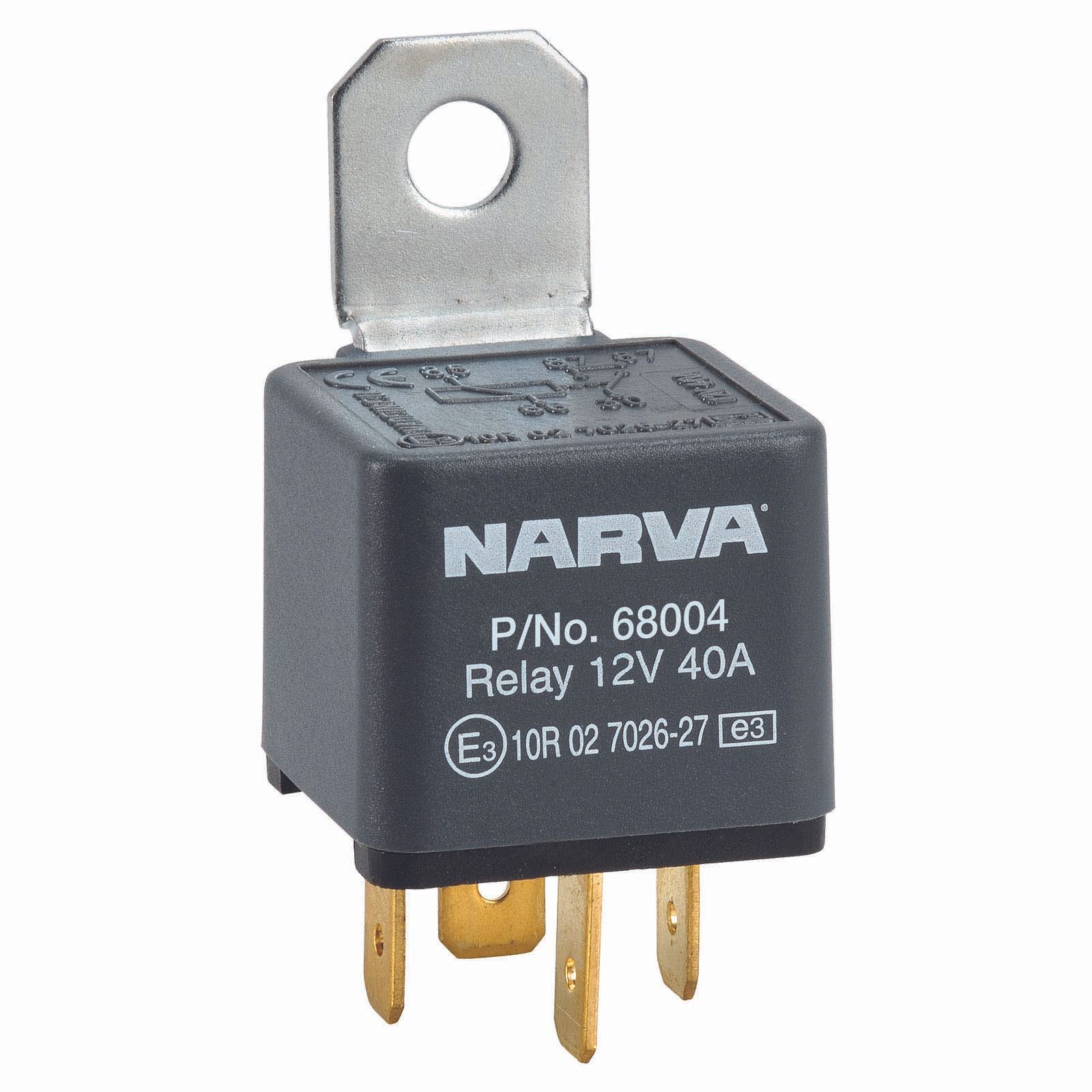 Narva | 12V 40A NORMALLY OPEN 4 PIN RELAY WITH RESISTOR