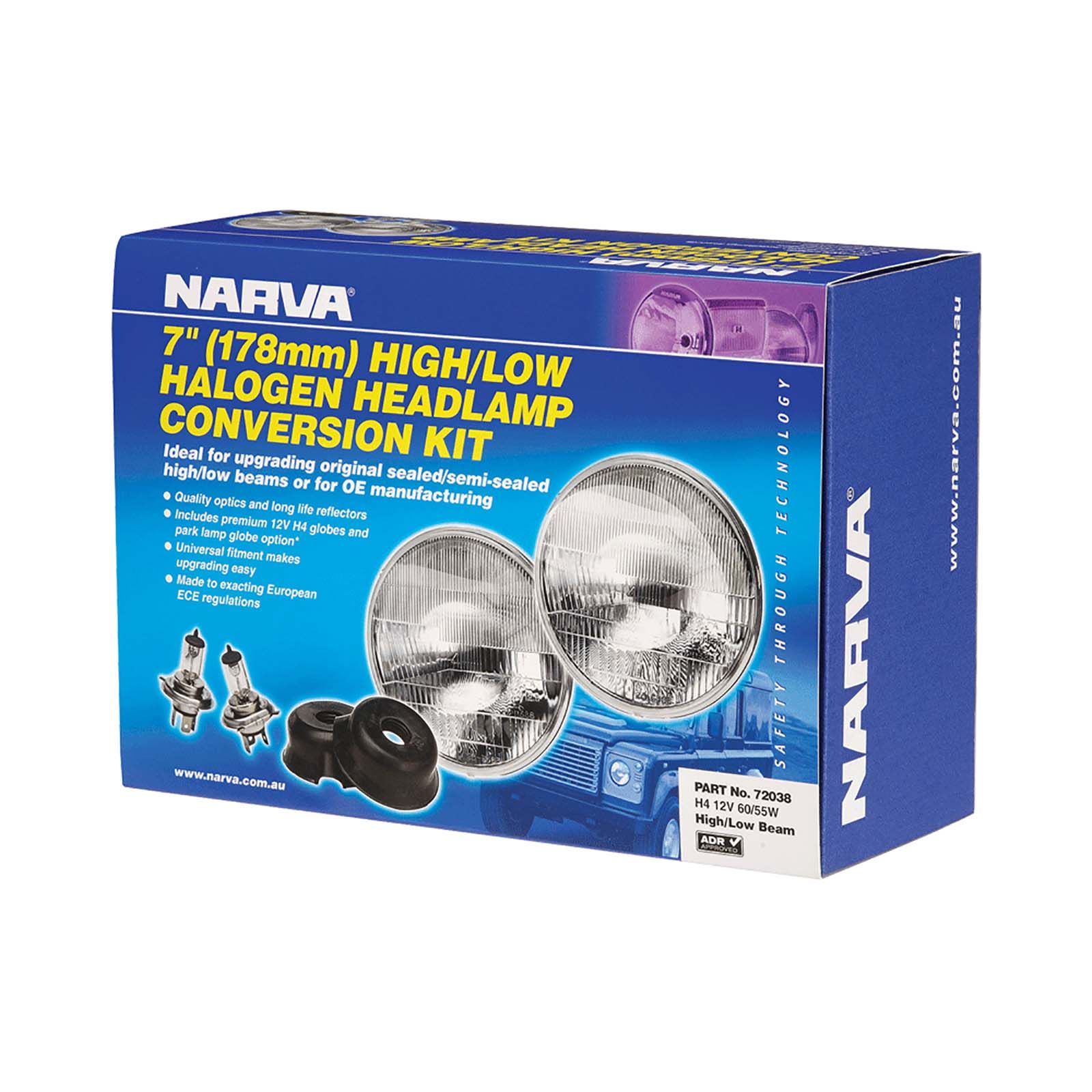 Narva | Halogen Headlamp - H4 Conversion Kit - 7'' High/Low Beam