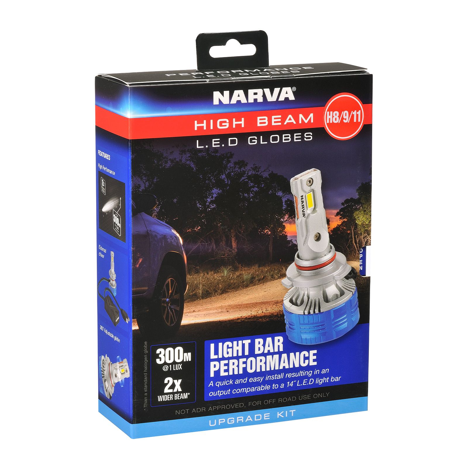 Narva | H8/H9/H11 12/24V Gen III High Beam LED Performance Globe Kit