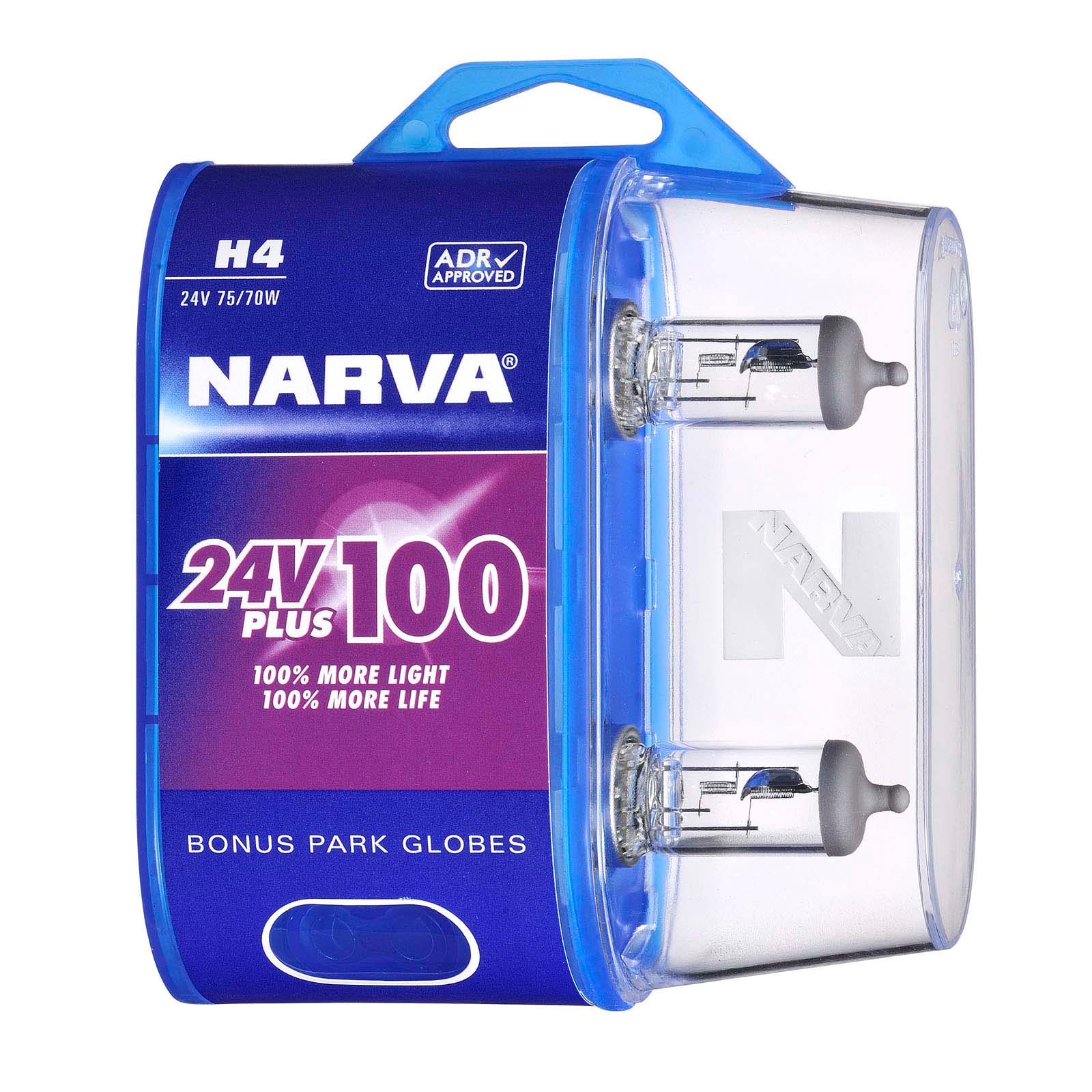 Narva | H4 24V 75/70W PLUS 100 LONG LIFE HEADLIGHT GLOBES (BL2)