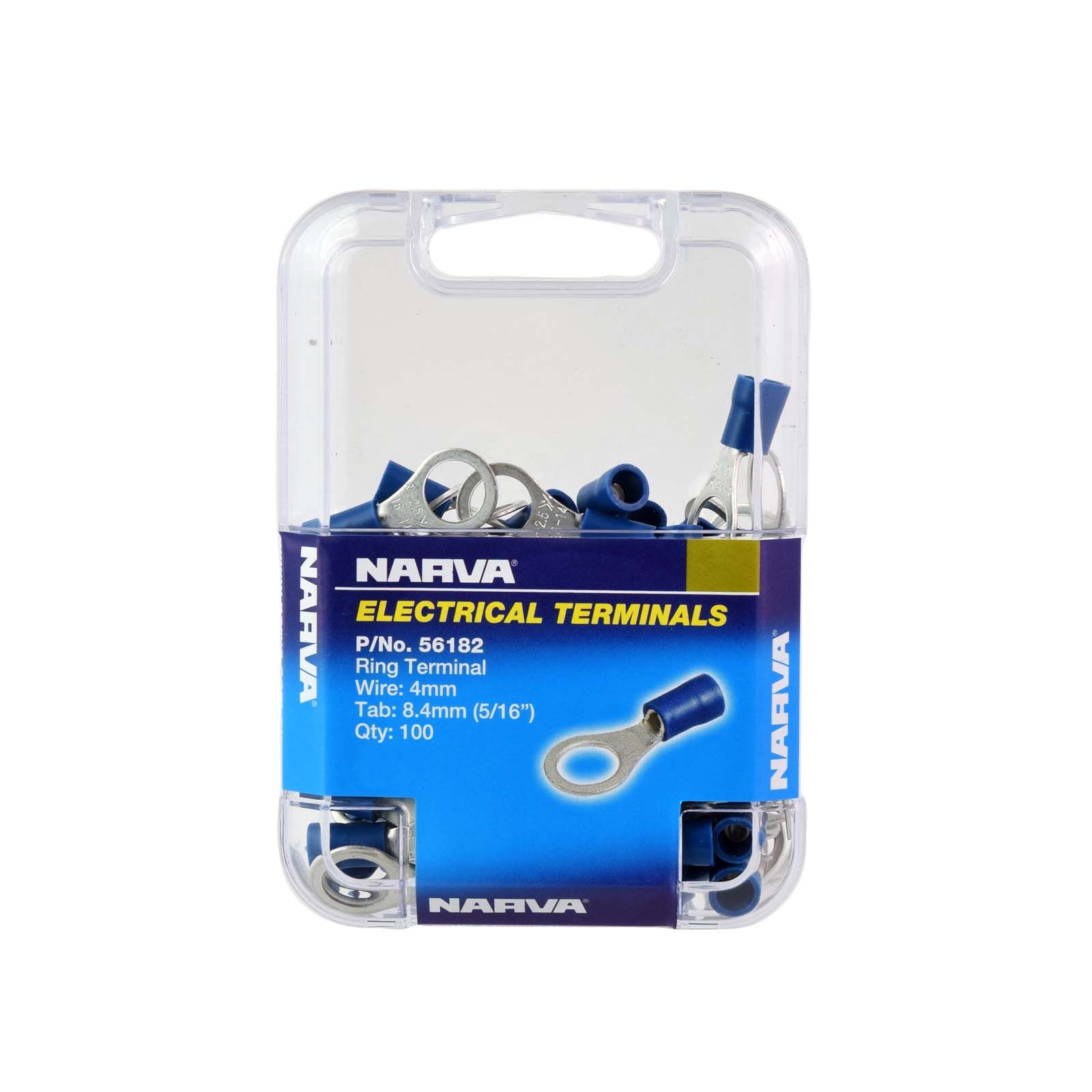 Narva | 8.4MM RING TERMINAL BLUE (100 pack)