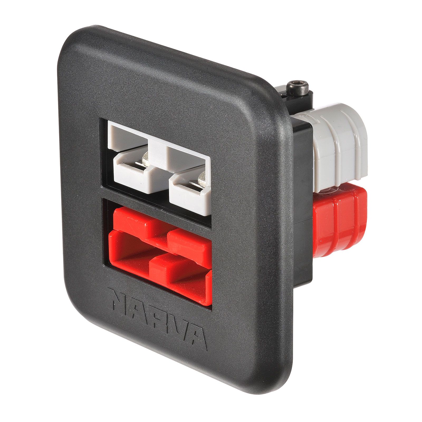 Narva | HEAVY-DUTY FLUSH MOUNT DUAL 50 AMP CONNECTORS – GREY/RED