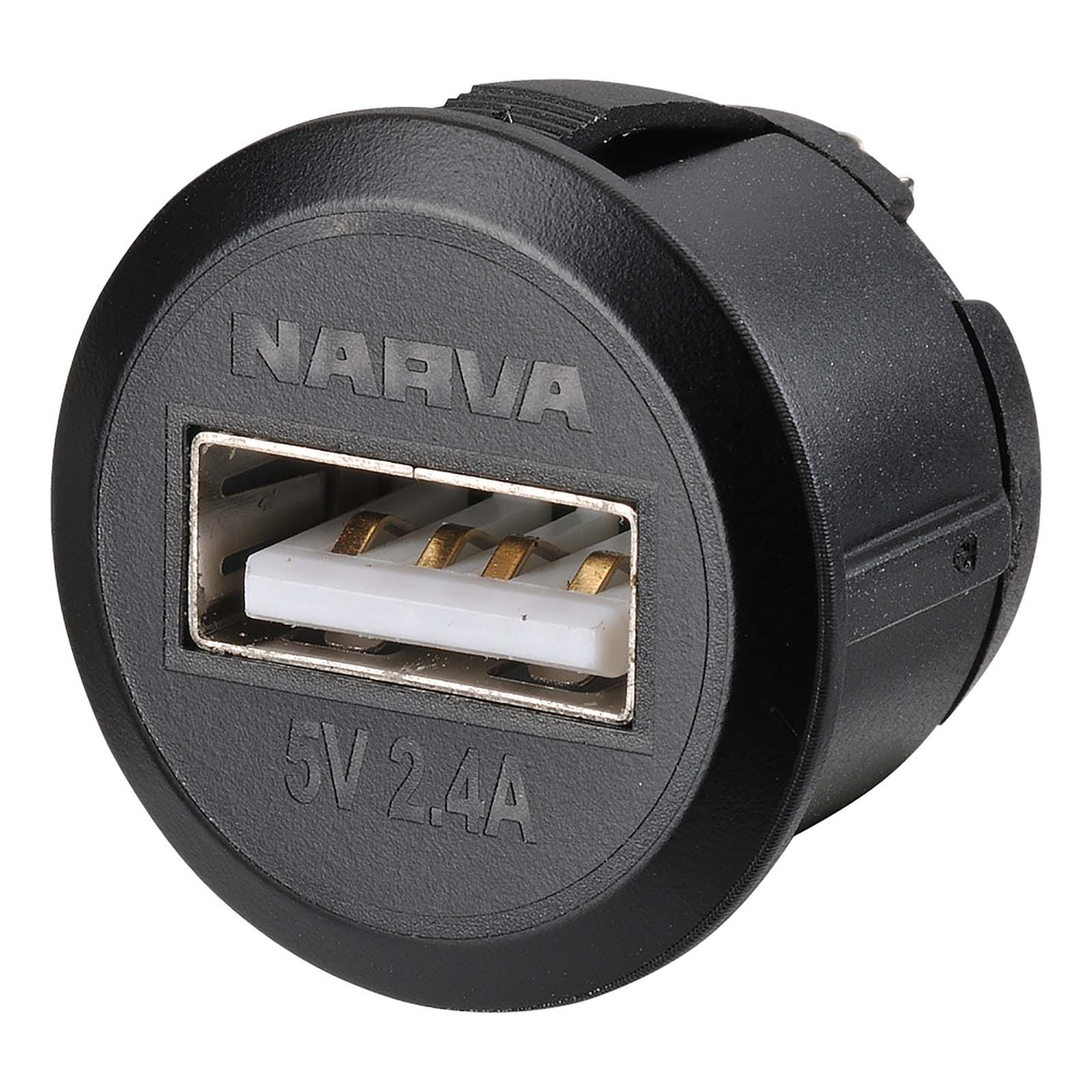 Narva HEAVY DUTY MINI FLUSH MOUNT USB SOCKET Blister pack of 1